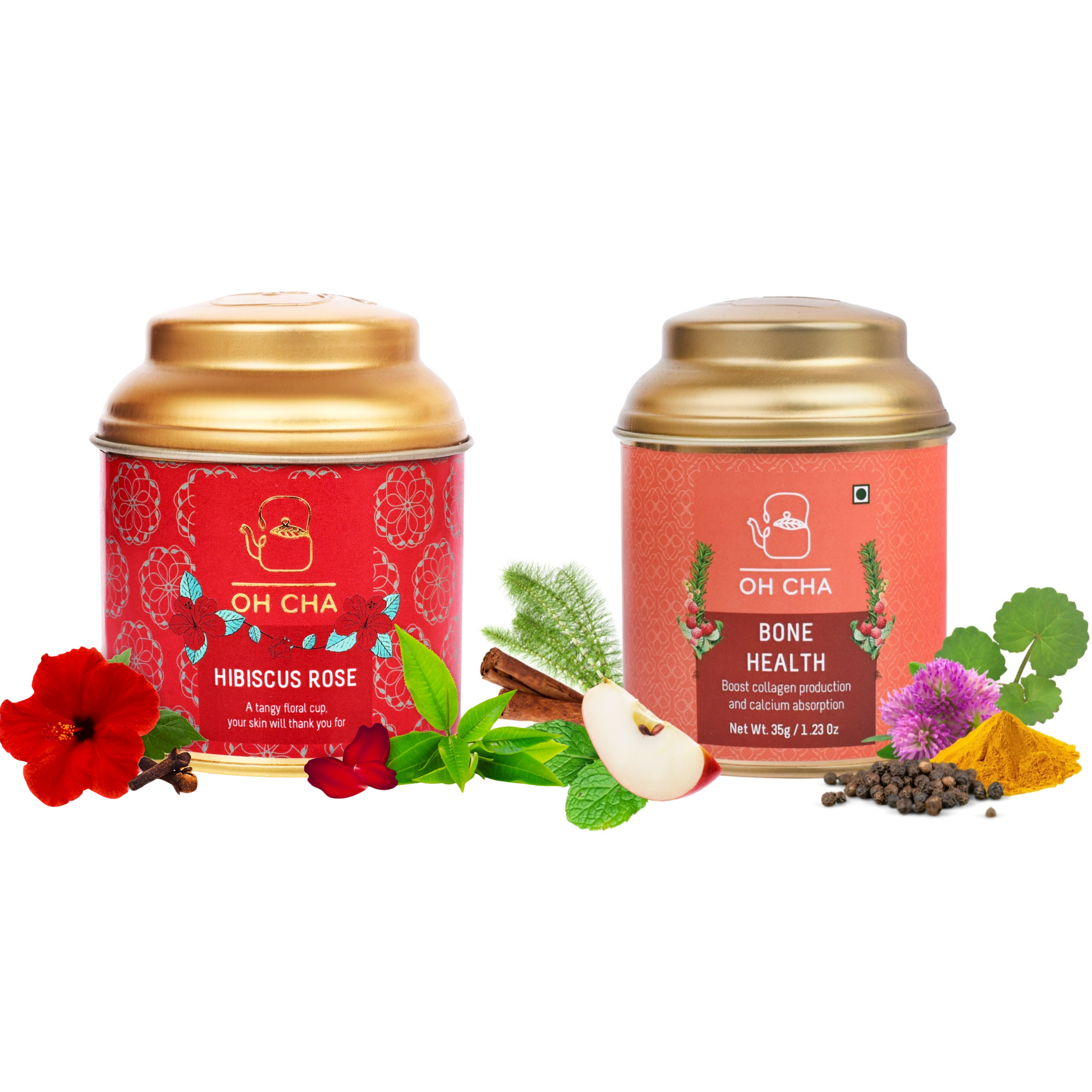 Best Herbal Tea Combo | Hibiscus Tea & Tea for Strong Bones – OhCha.in