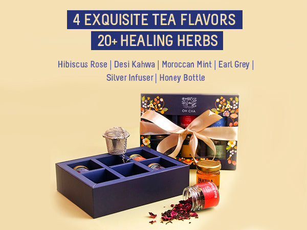 Discoverers Box - Assorted Tea Gift Set with 4 Tea Flavors, Tea Infuse ...