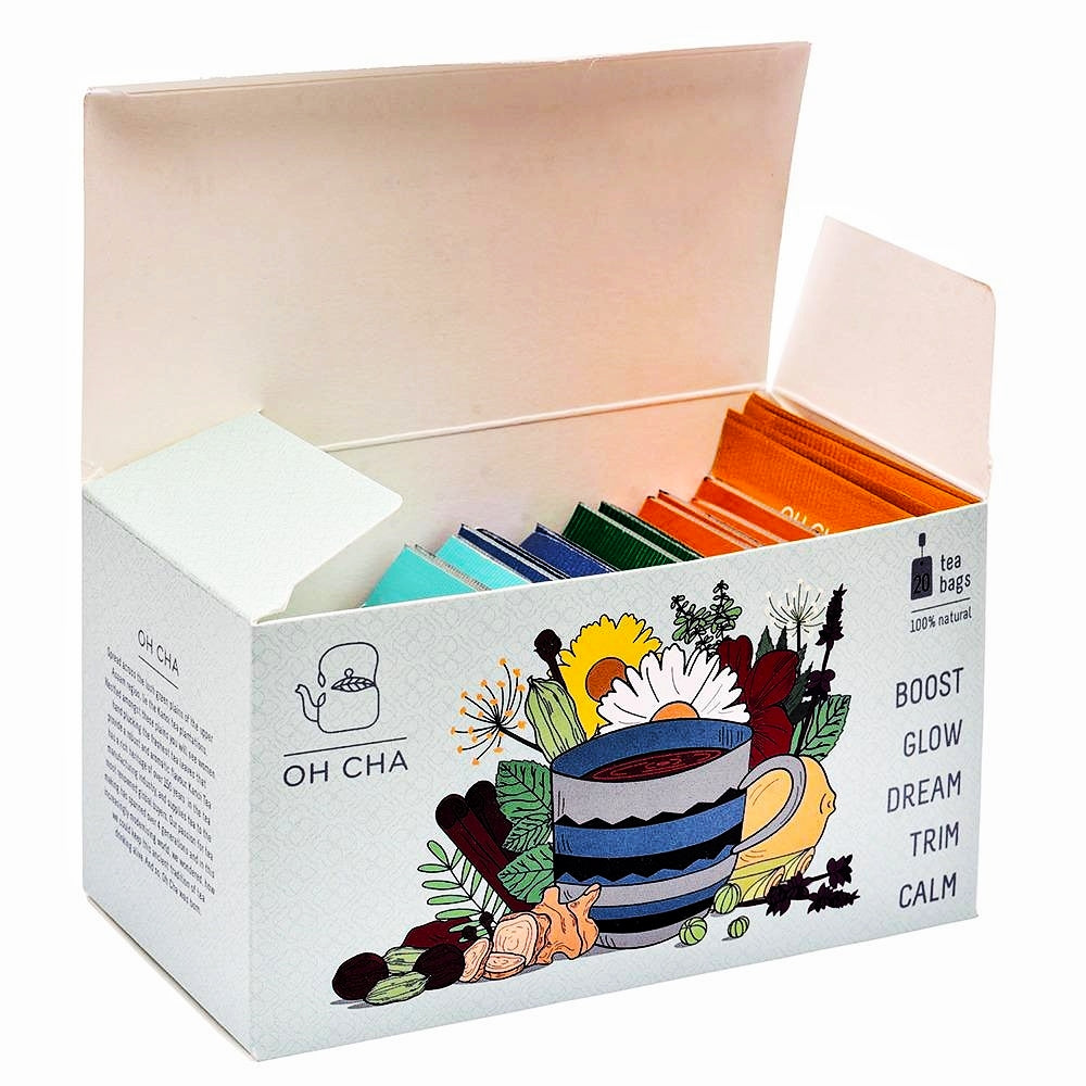 Assorted Teabags box | Wellness Green Teas Sampler Pack – OhCha.in