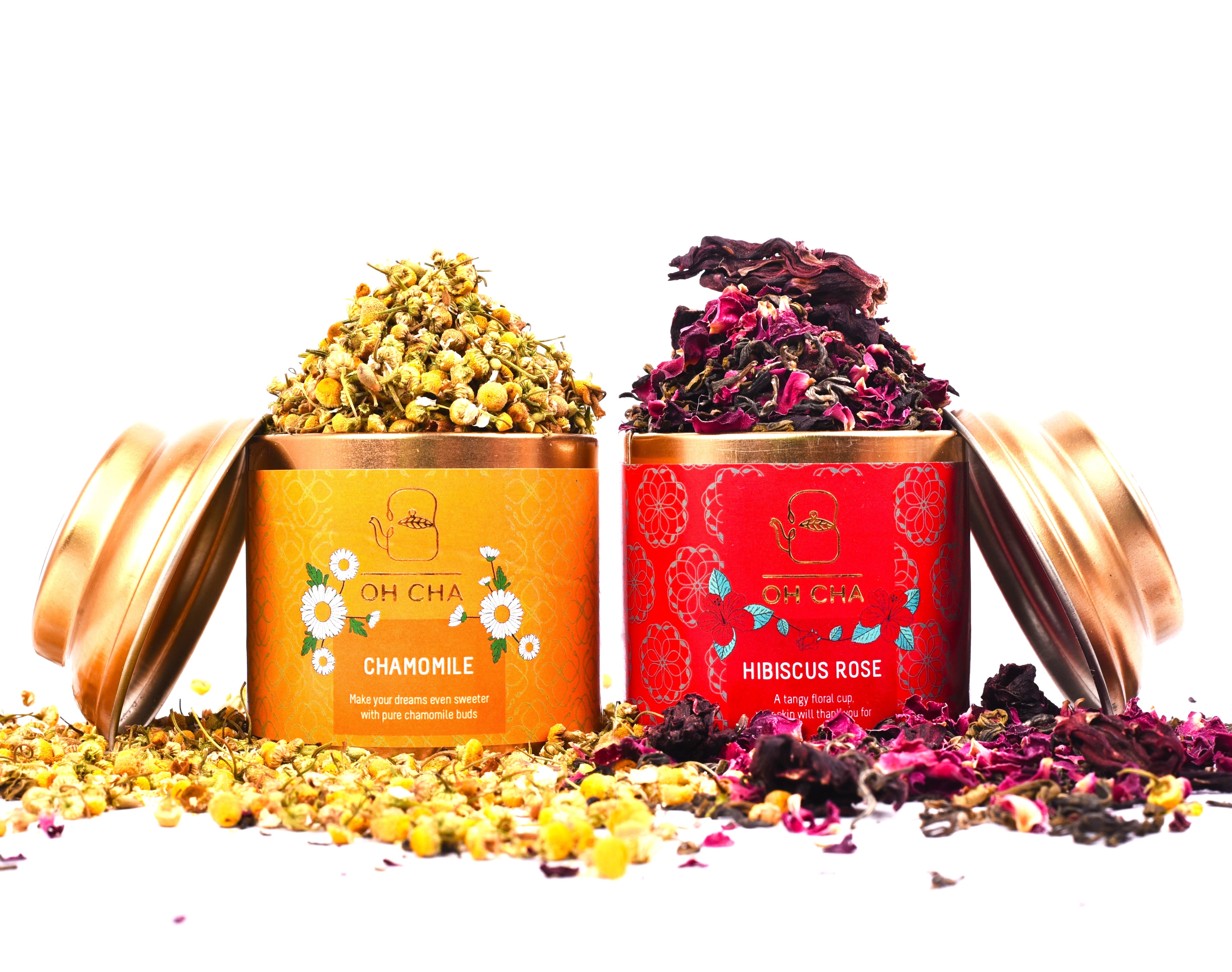 Best Herbal Tea Combo | Chamomile & Hibiscus Rose Tea – OhCha.in